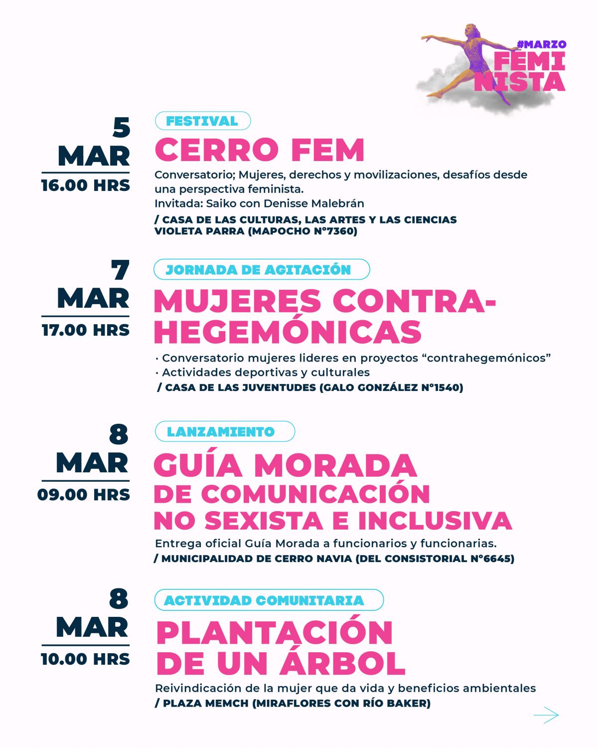 Marzo Feminista: conoce las actividades del mes de la mujer
